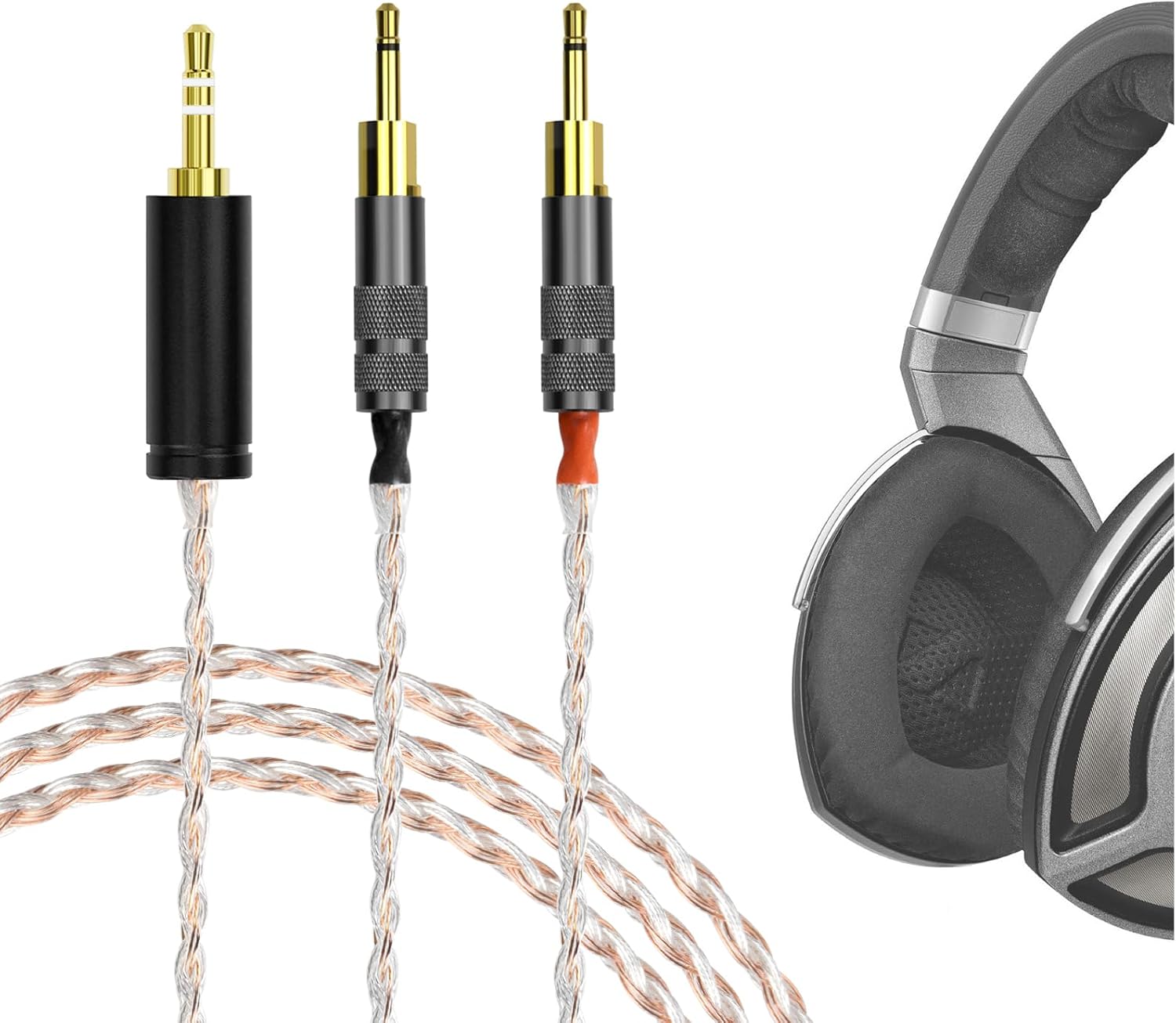 Amazon.com: Geekria Apollo Copper Silver Braid Upgrade Audio Cable ...