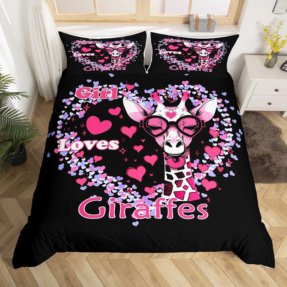 Homemissing Cute Giraffe Bedding Set 135 x 200 cm for Children Boys ...