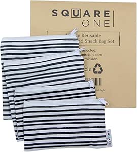 Amazon.com: Square One Reusable Bags (Gray, Set of 4, Sandwich & Snack ...
