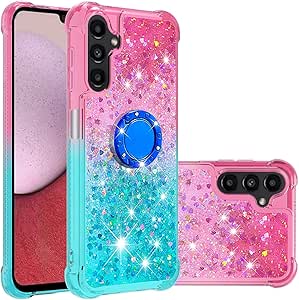 Amazon.com: Monwutong Slim Fit Phone Case for Samsung Galaxy A14, Bling Shiny Quicksand Effect ...