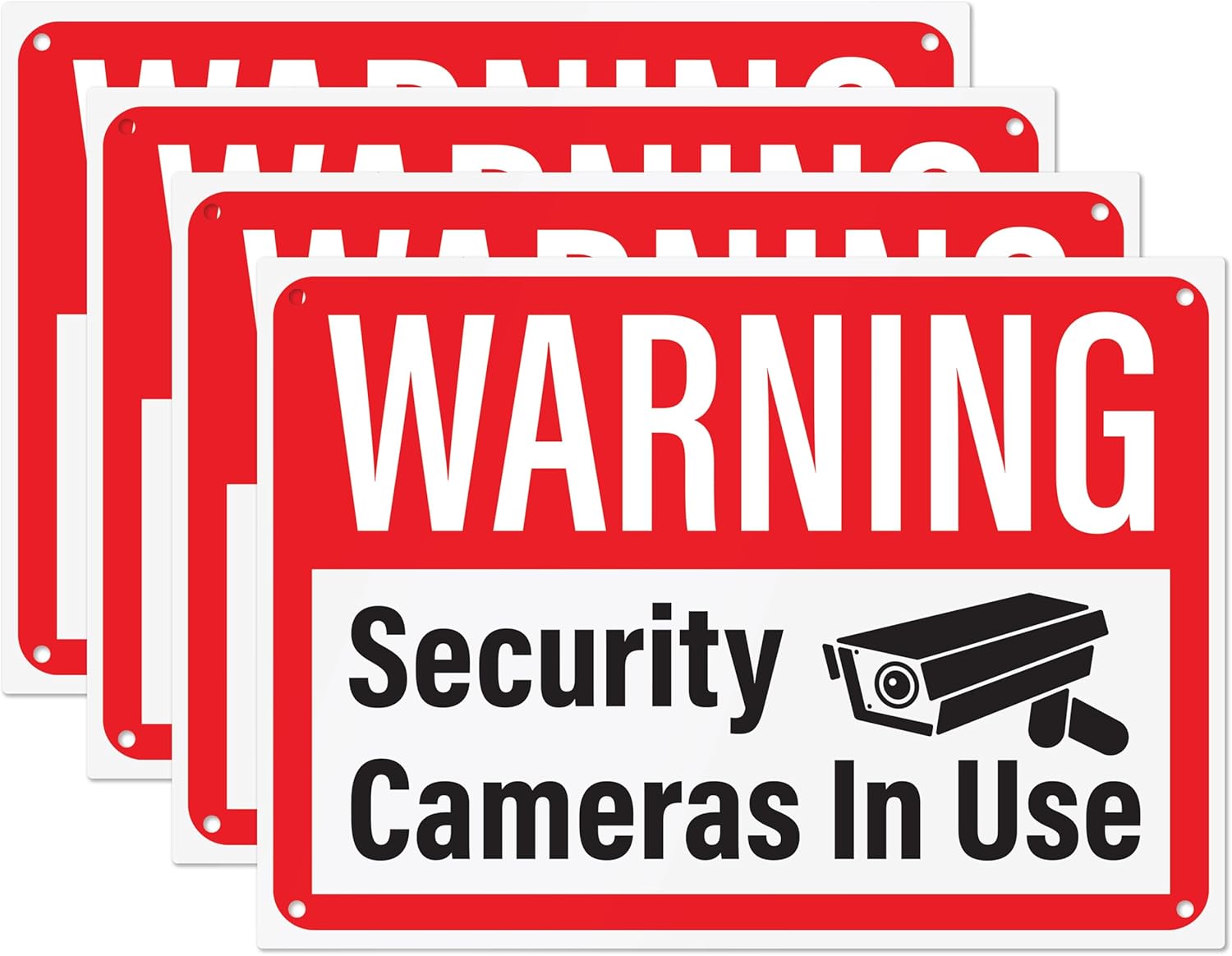 Security Cameras in Use Sign, Plastic Video Surveillance Warning Signs ...