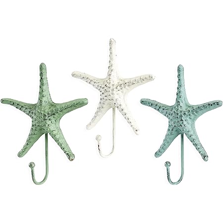 Amazon.com: Iron Starfish Hook, Set of 2, Light Blue : Home & Kitchen