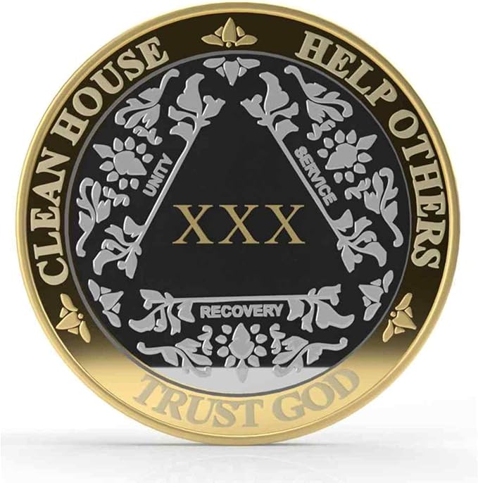 Amazon.com: Silver & Gold 1-60 Years Alcoholics Anonymous Medallion AA ...