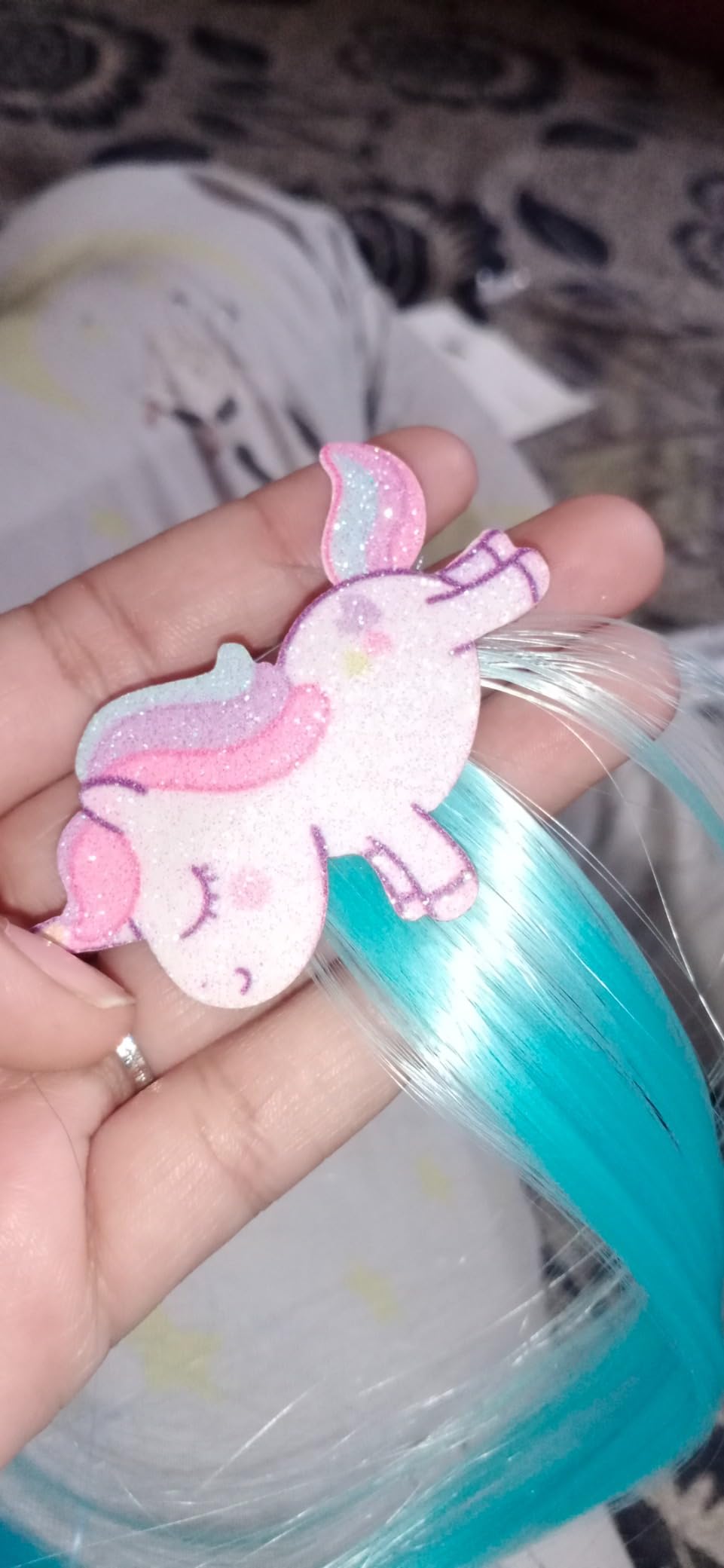 Girls Colorful Braiding 14.2inch Long Hair Extensions for Kids Unicorn ...