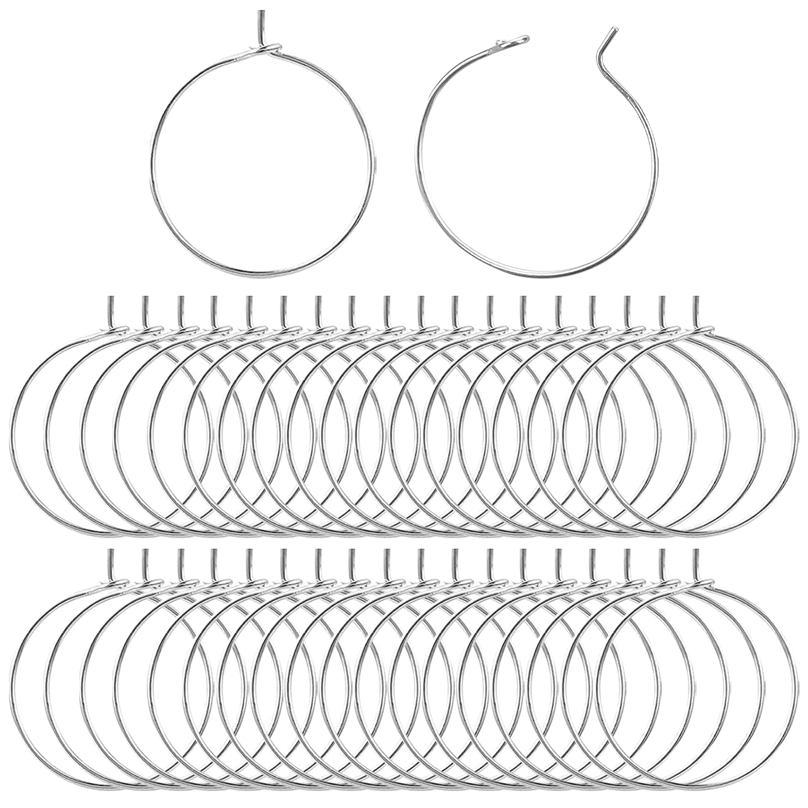 40pcs Earring Hoops for Jewellery Making,Hypoallergenic Stainless Steel ...