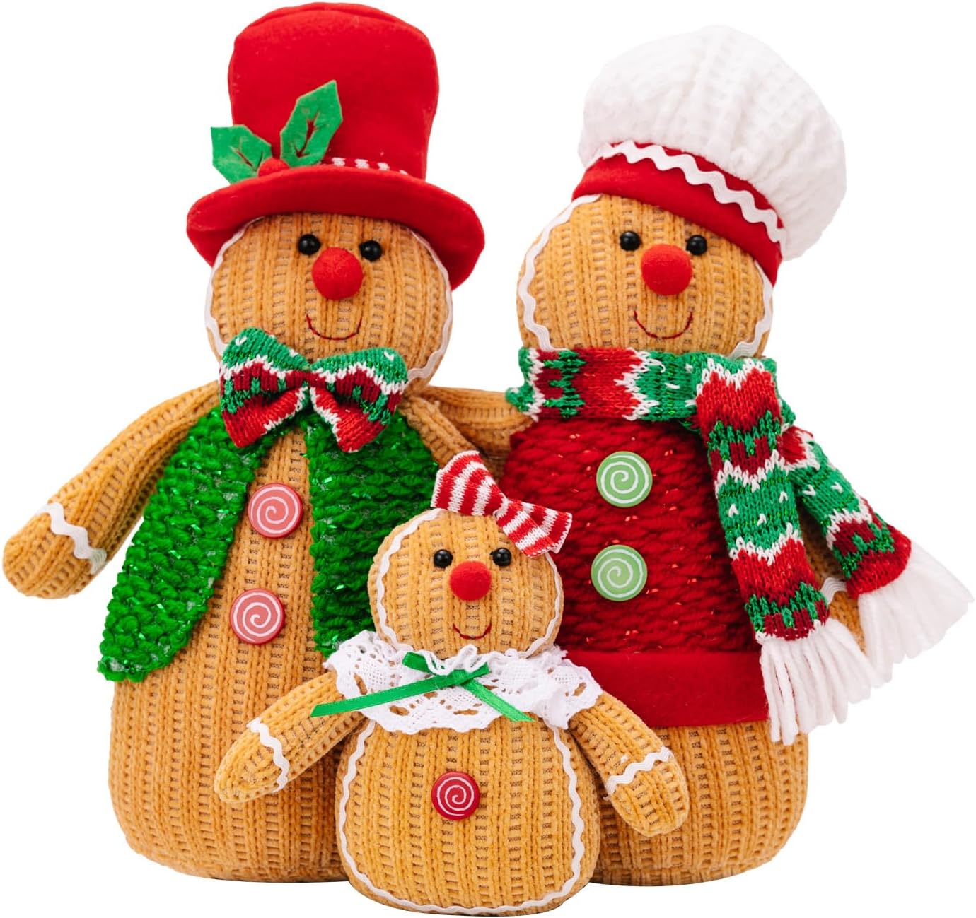 Amazon.com: Eforcase 3-Piece Plush Gingerbread Man Figures with Hat ...