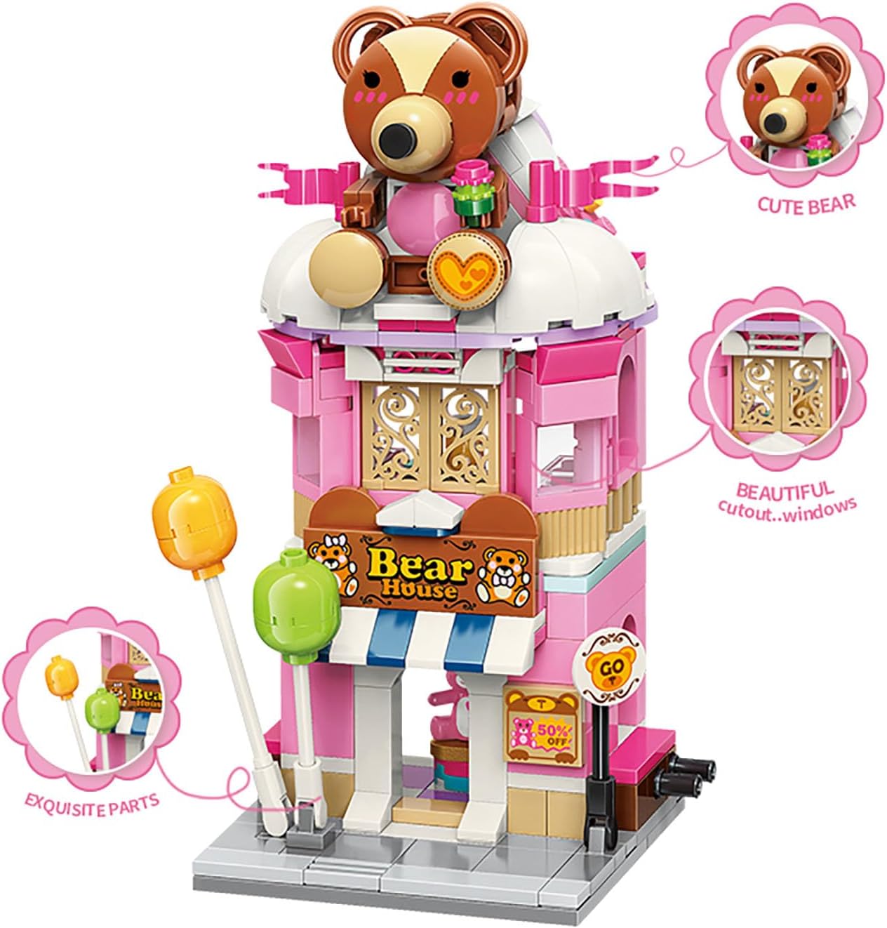 LITTLE FROGGY City Corner Model Teddy Theme Store Juego de bloques de ...