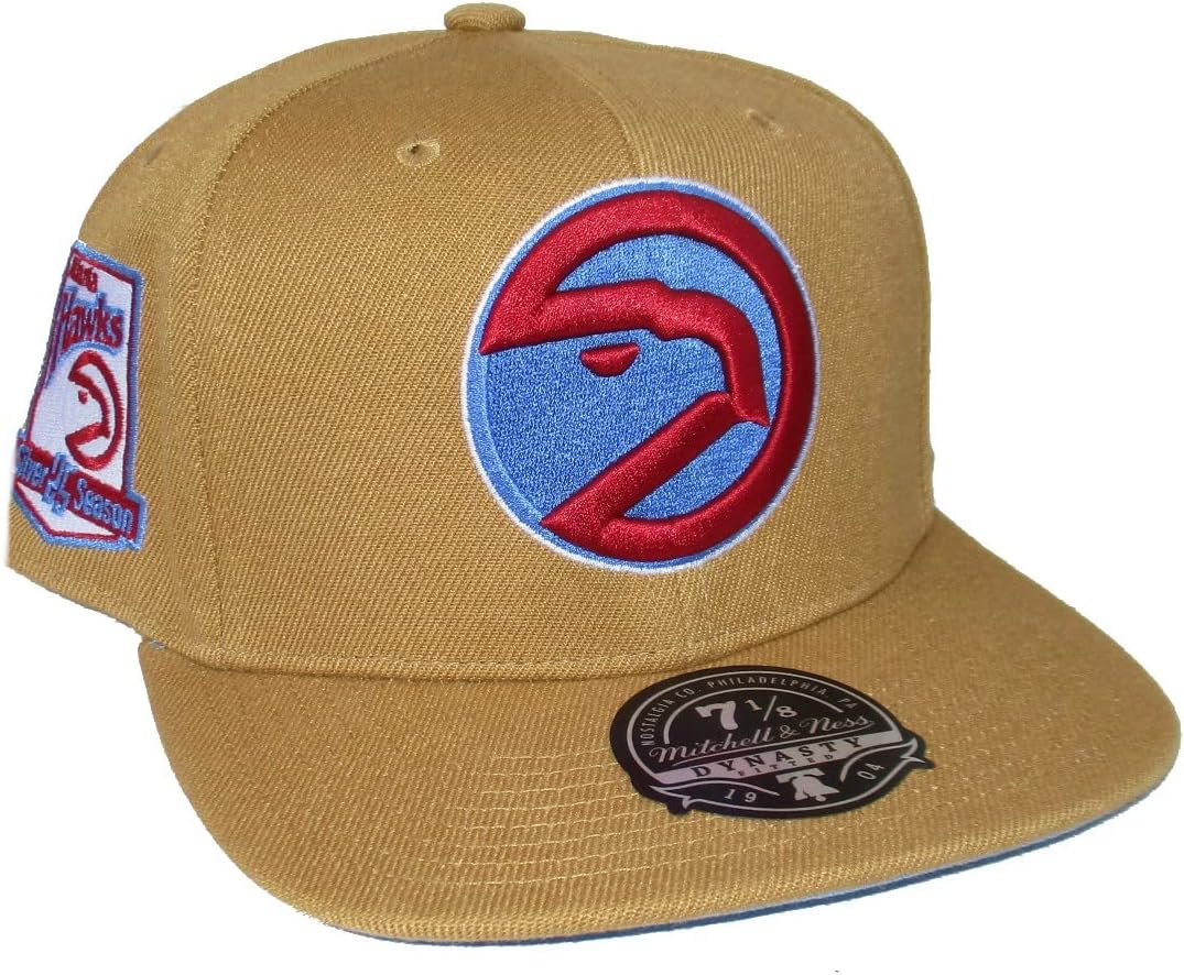 Amazon.com: Mitchell & Ness Atlanta Hawks Sand and Sky Dynasty Fitted ...