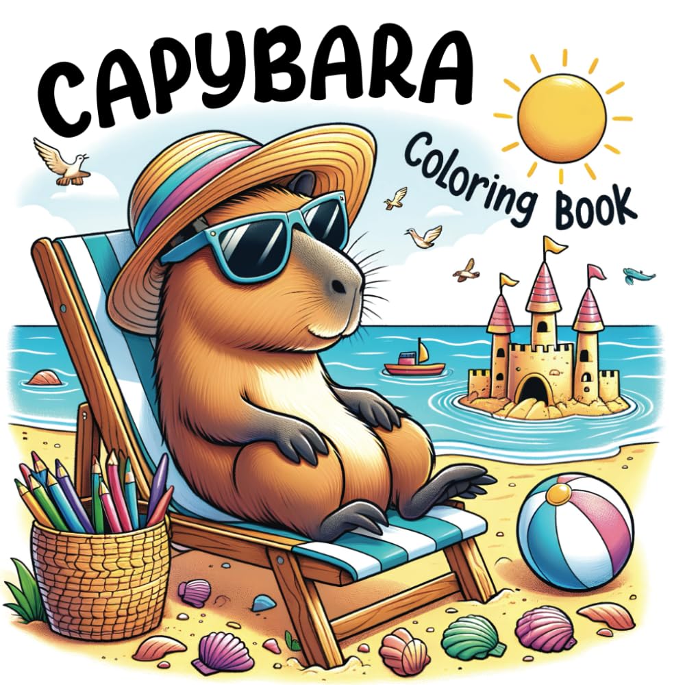 Capybara Coloring Book: Fun and Educational Coloring Book for Kids with ...