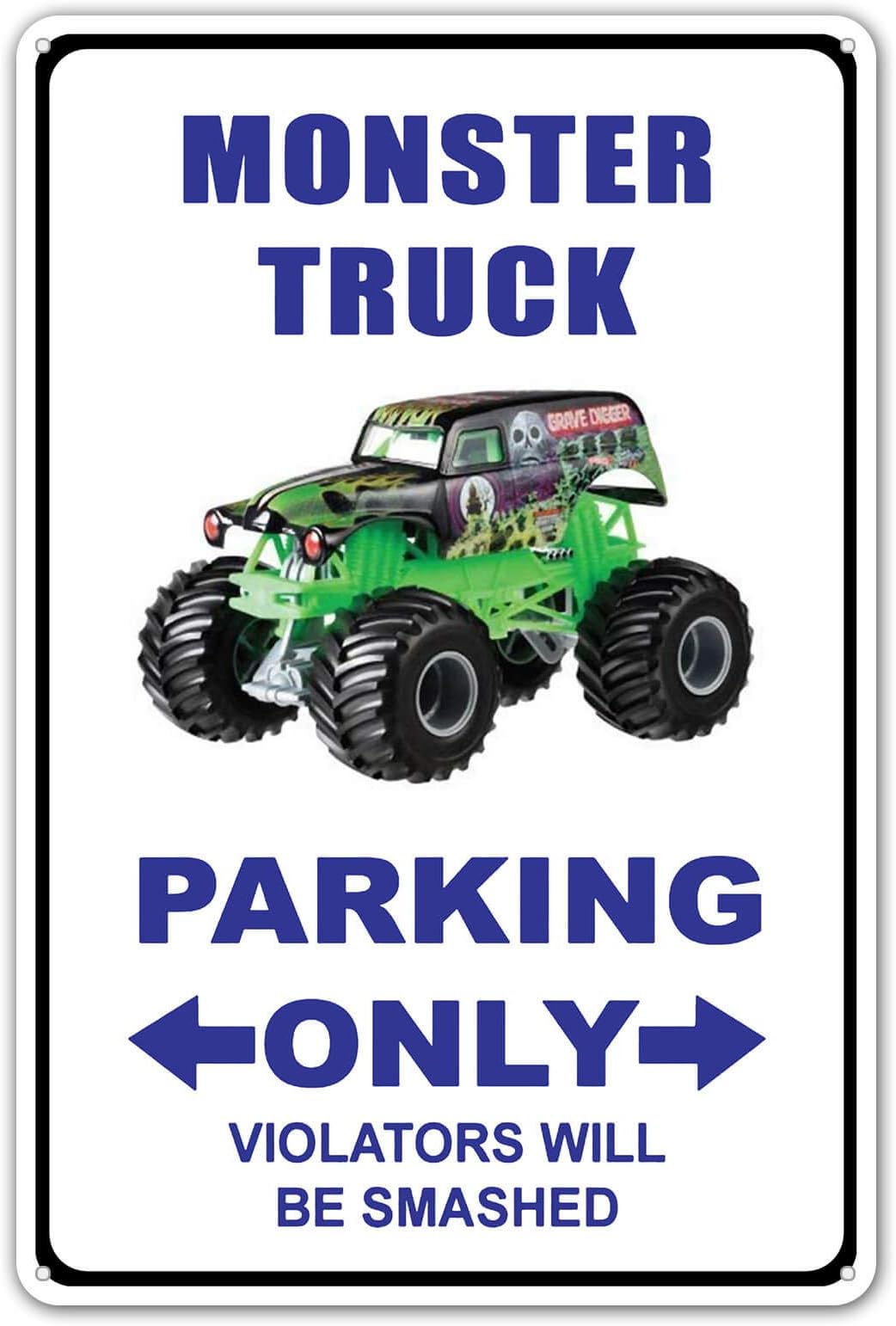 Amazon.com: StickerPirate Monster Truck Parking Only 8" x 12" Metal ...