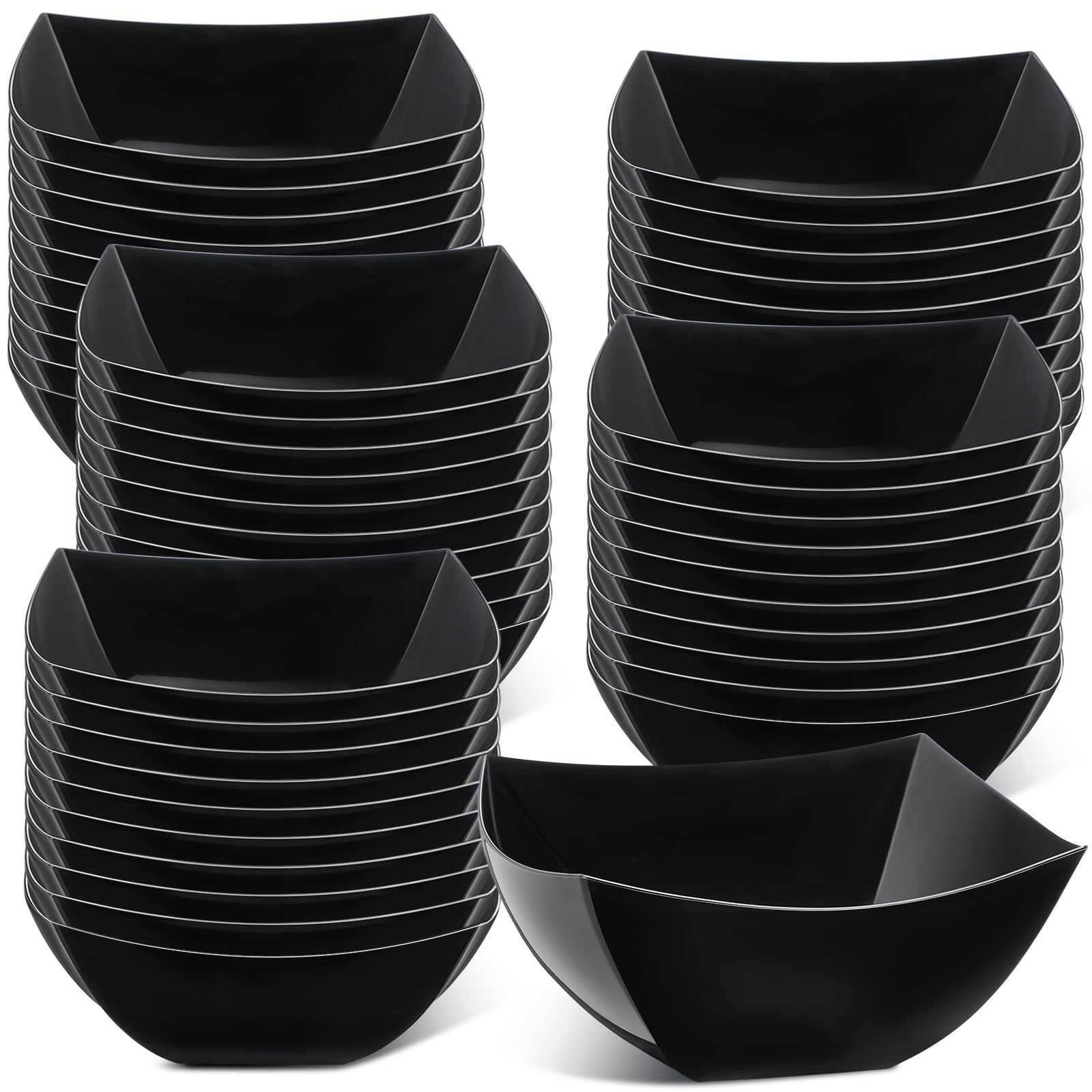 Amazon.com: Tanlade 50 Pcs Square Plastic Serving Bowls Disposable ...