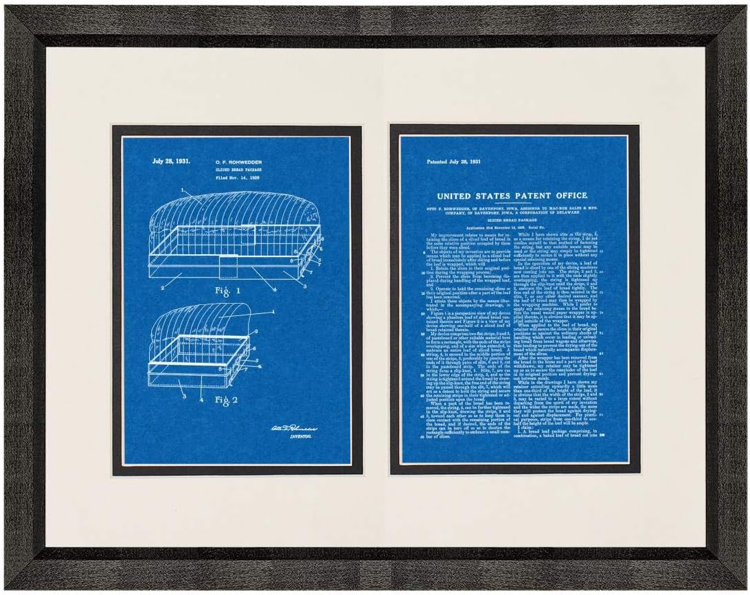 Amazon.com: Sliced Bread Package Patent Art Blueprint Print in a ...