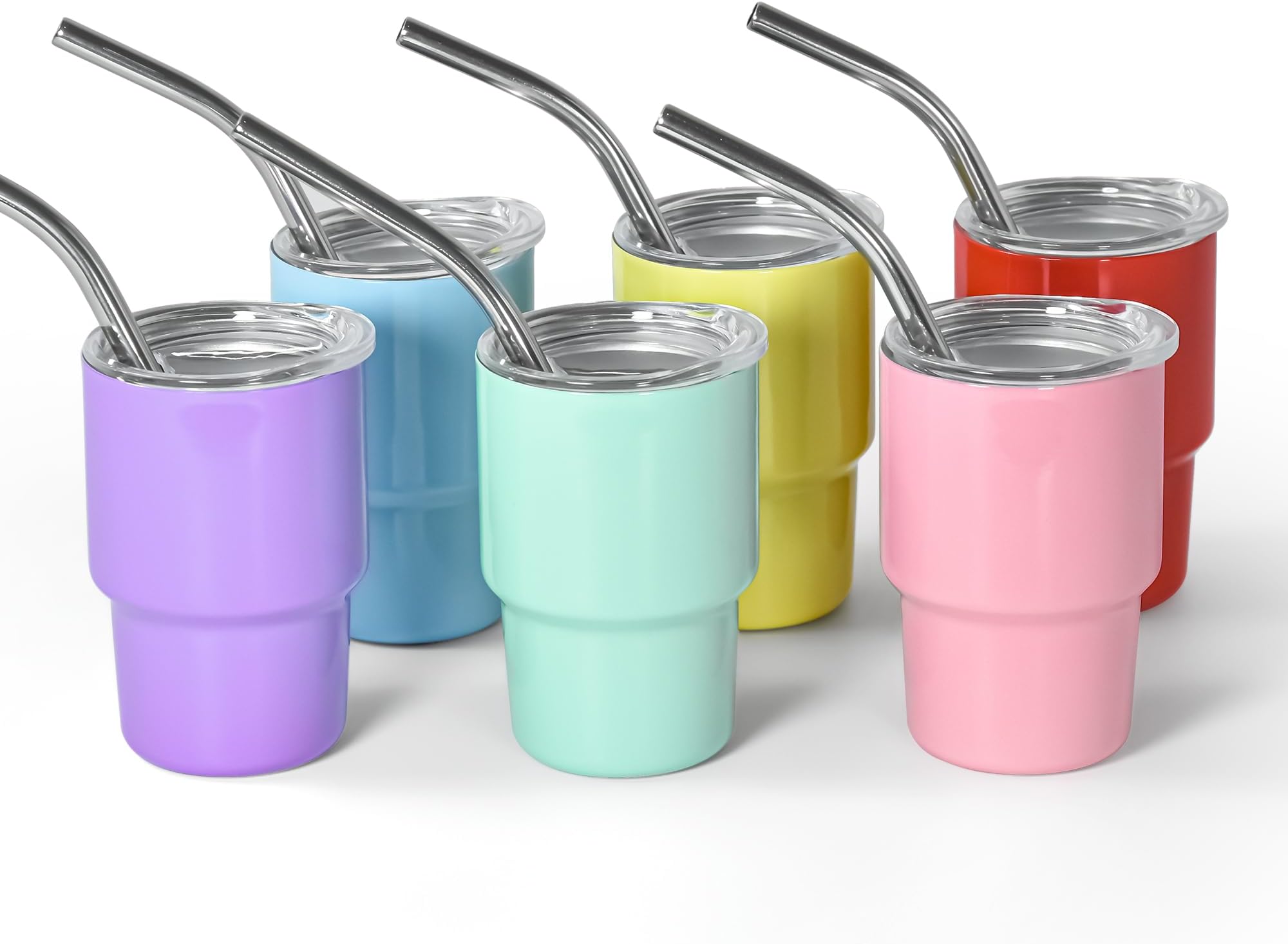 Amazon.com | 3 Pack Mini Tumbler with Colored Sleeves, 3oz Mini Tumbler ...