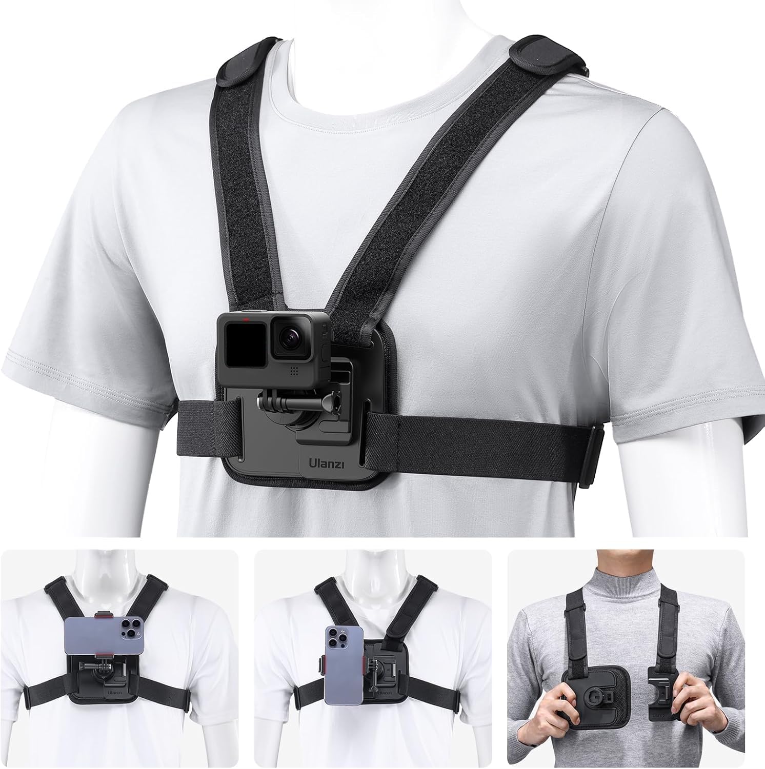 Amazon.com : Mobile Phone Chest Strap Mount Phone Chest Harness Holder ...