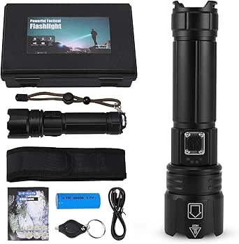 ONEVER LED Torch, 30000 Lumens Super Bright Torches, Type-C ...