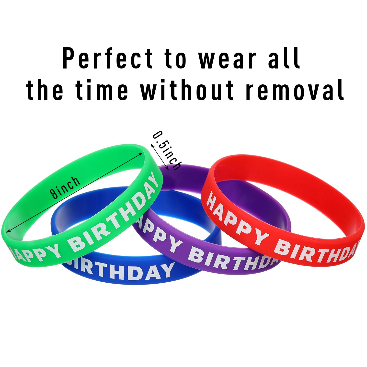 Snapklik.com : Gejoy Happy Birthday Rubber Bracelets 8 Colors Happy ...
