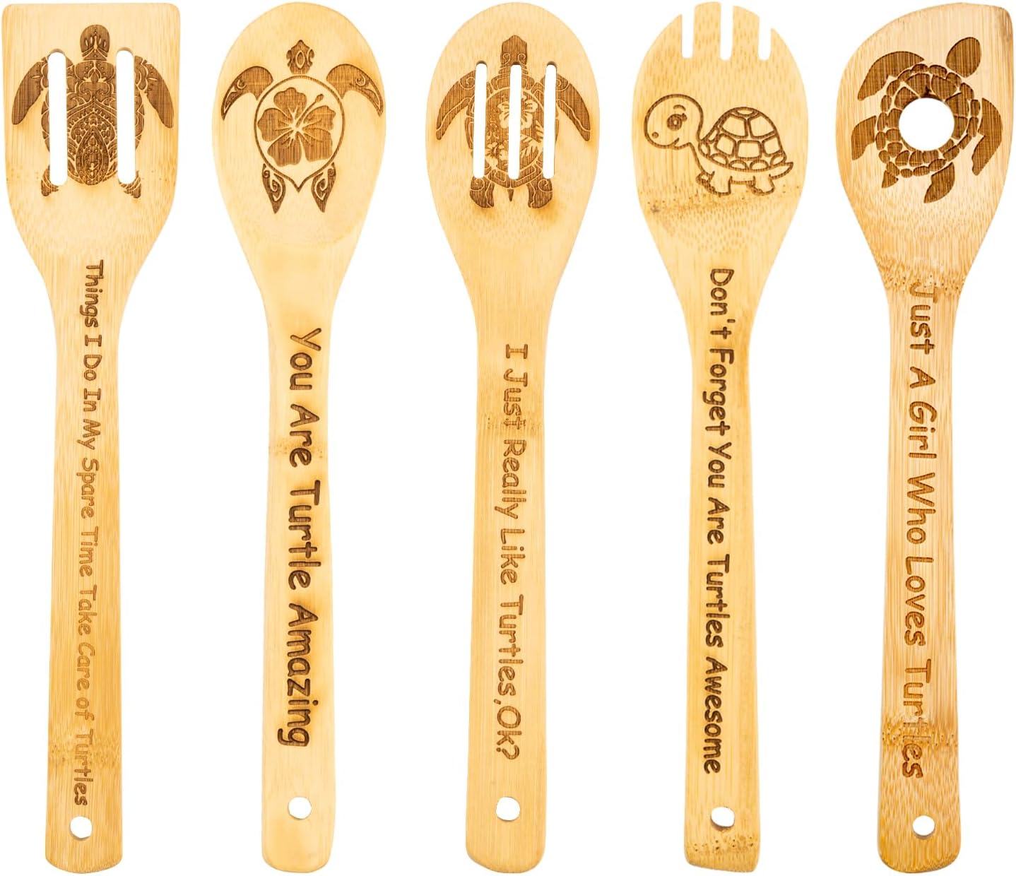 Amazon.com: 5PCS Turtle Wooden Cooking Spoons Set Turtle Gifts Turtle ...