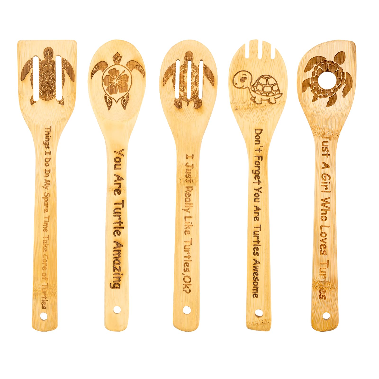 Amazon.com: 5PCS Turtle Wooden Cooking Spoons Set Turtle Gifts Turtle ...
