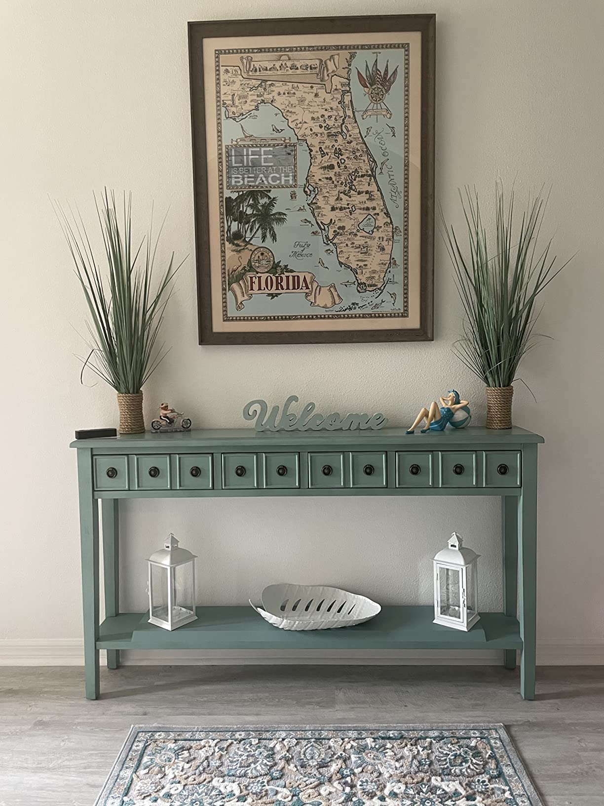 $44/mo - Finance Powell Furniture Sadie Long Console Table, Teal | Buy ...