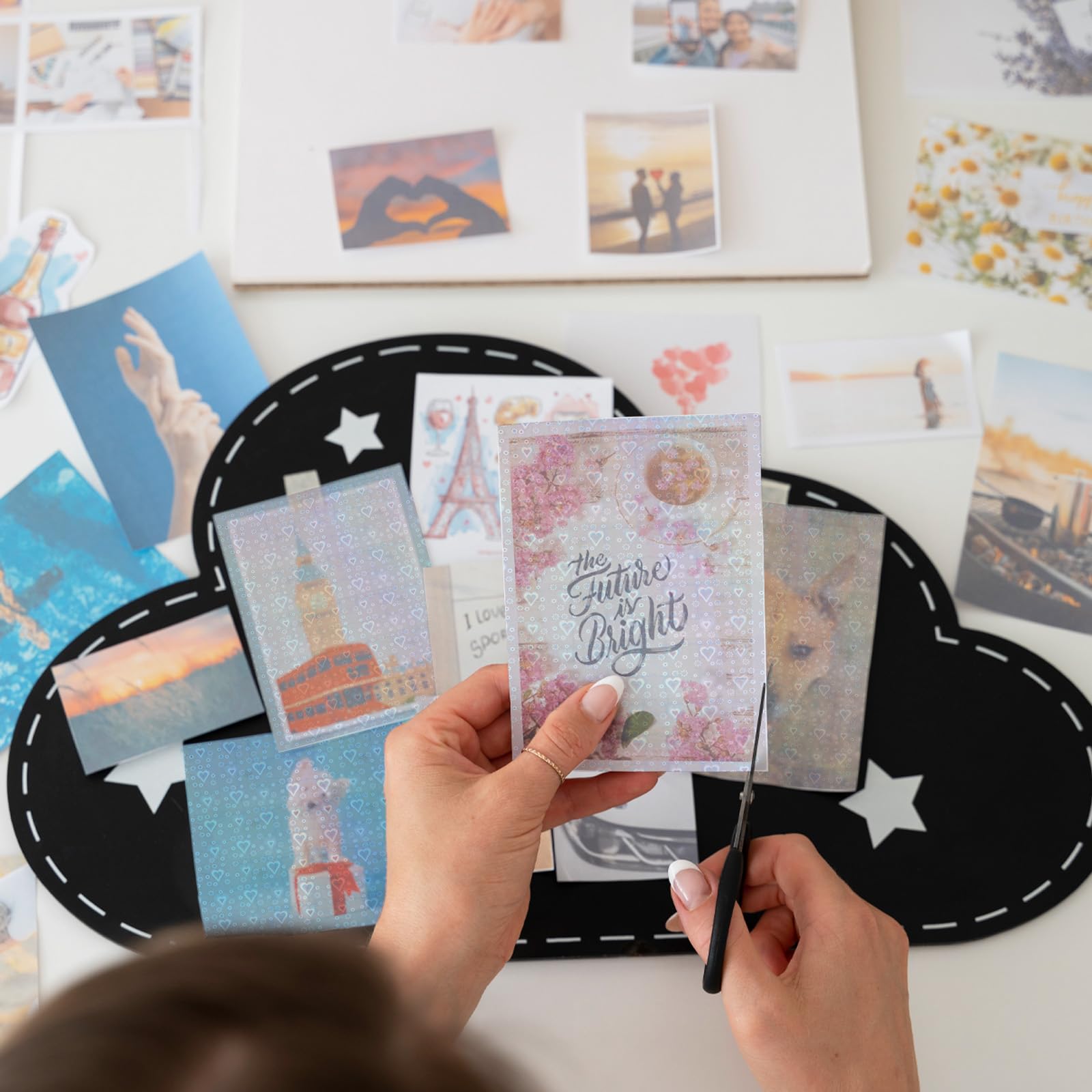 Snapklik.com : 20 Sheets Holographic Sticker Paper,85x11 Inch Clear ...