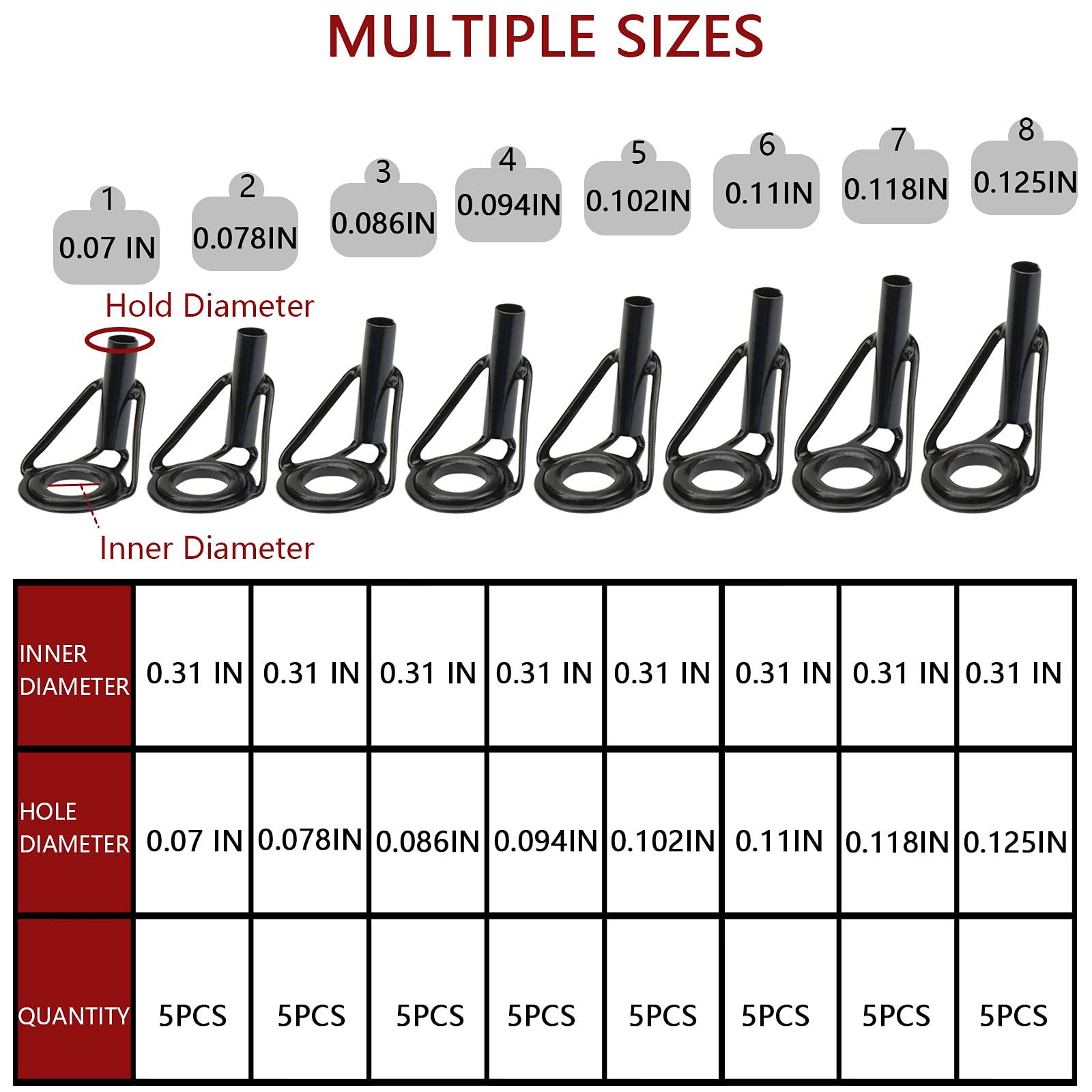 Snapklik.com : Fishing Rod Tip Repair Kit Replacement Stainless Steel ...