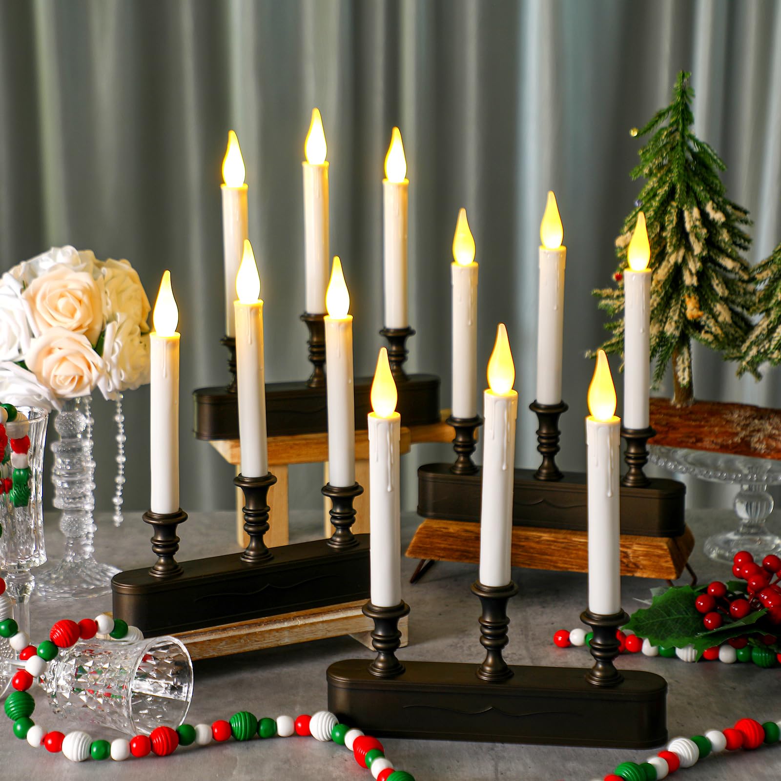 Amazon.com: Leinuosen 4 Pack Christmas LED Window Candle 3 Window ...