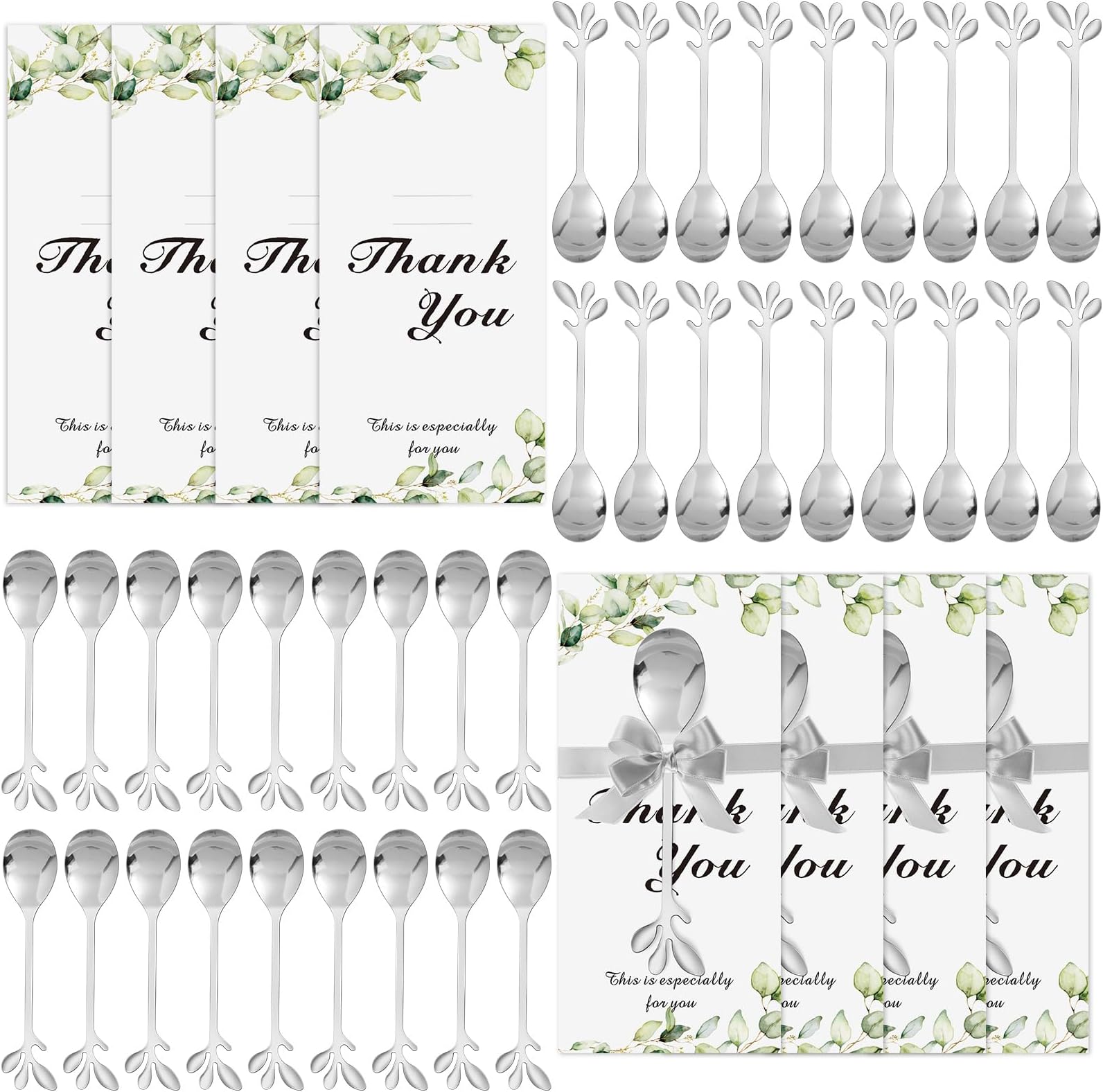 Amazon.com: Rtteri 40 Pcs Bridal Shower Favors Tea Spoons Heart Shaped ...