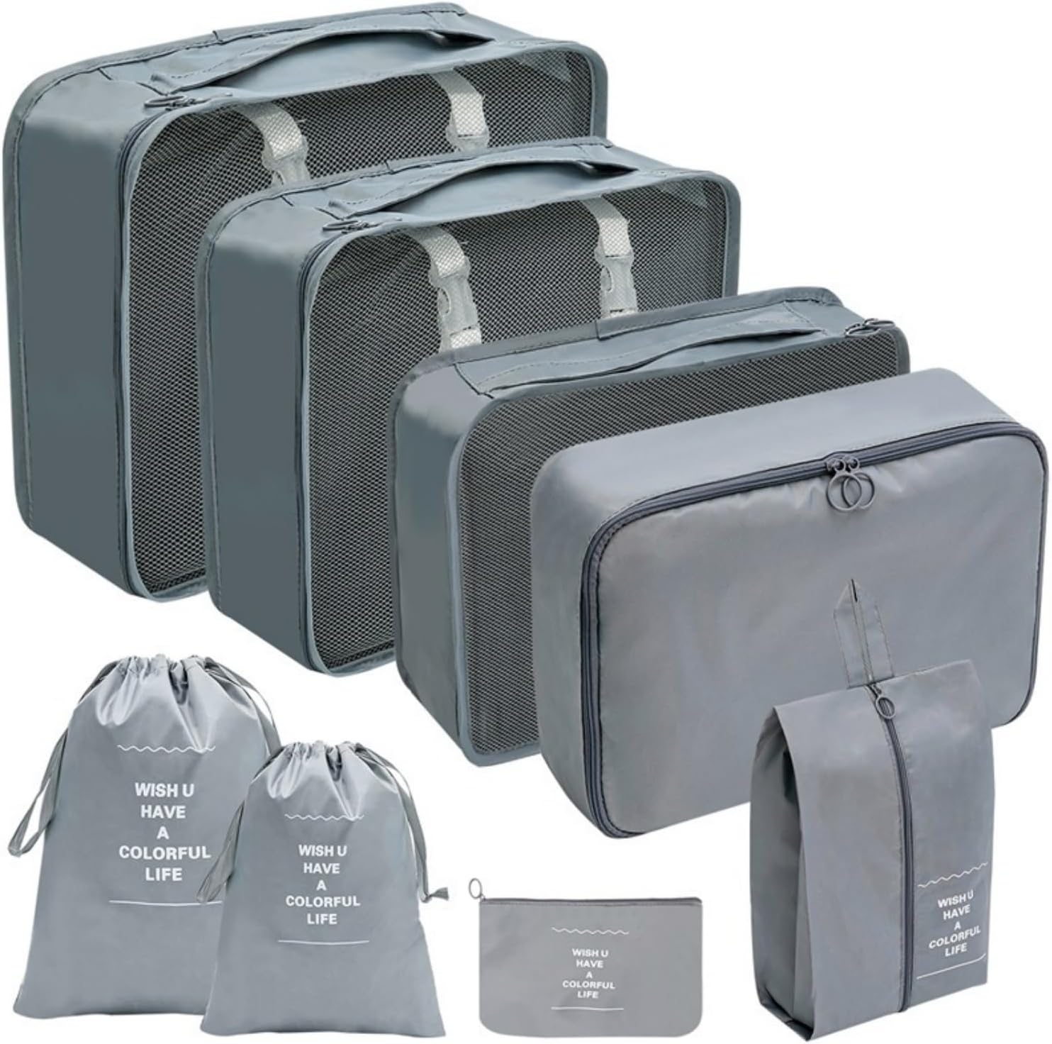 Amazon.com: 8 pcs Packing Cubes Set, Travel Luggage Organizer Storage ...