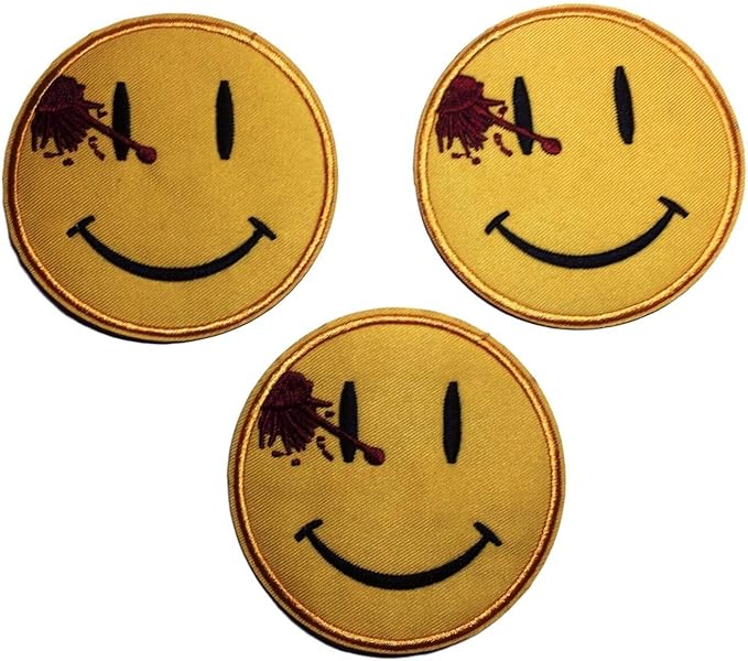 Amazon.com: Watchmen Series Bloody Smiley Face Embroidered Patch Set of ...