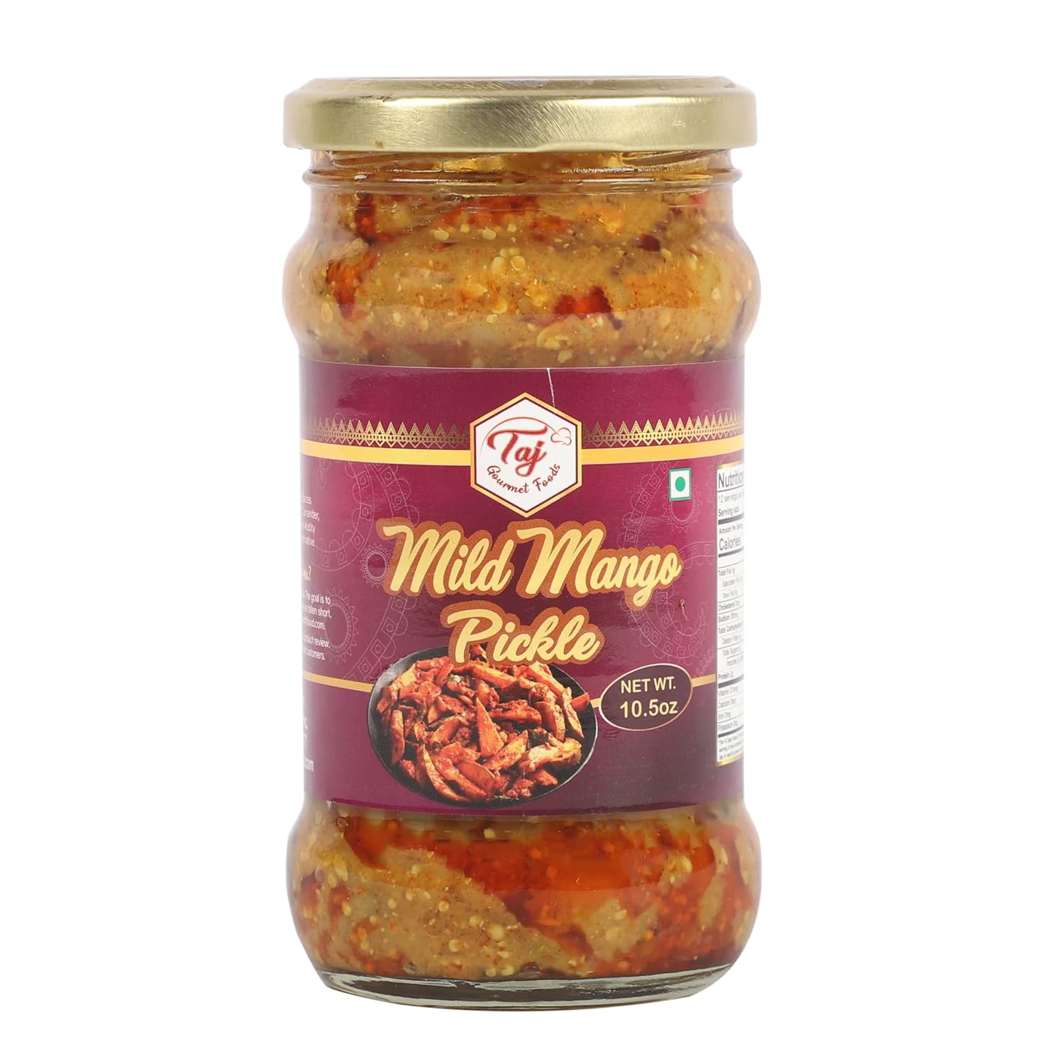 Amazon.com : TAJ Mild Mango Pickle, Spicy Mango Achar | 10.5oz (300g ...