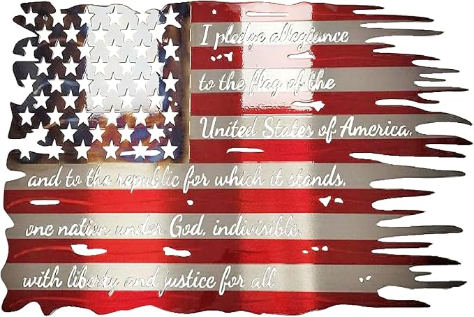 Amazon.com : Metal American Flag Pledge of Allegiance Wall Decor, US ...