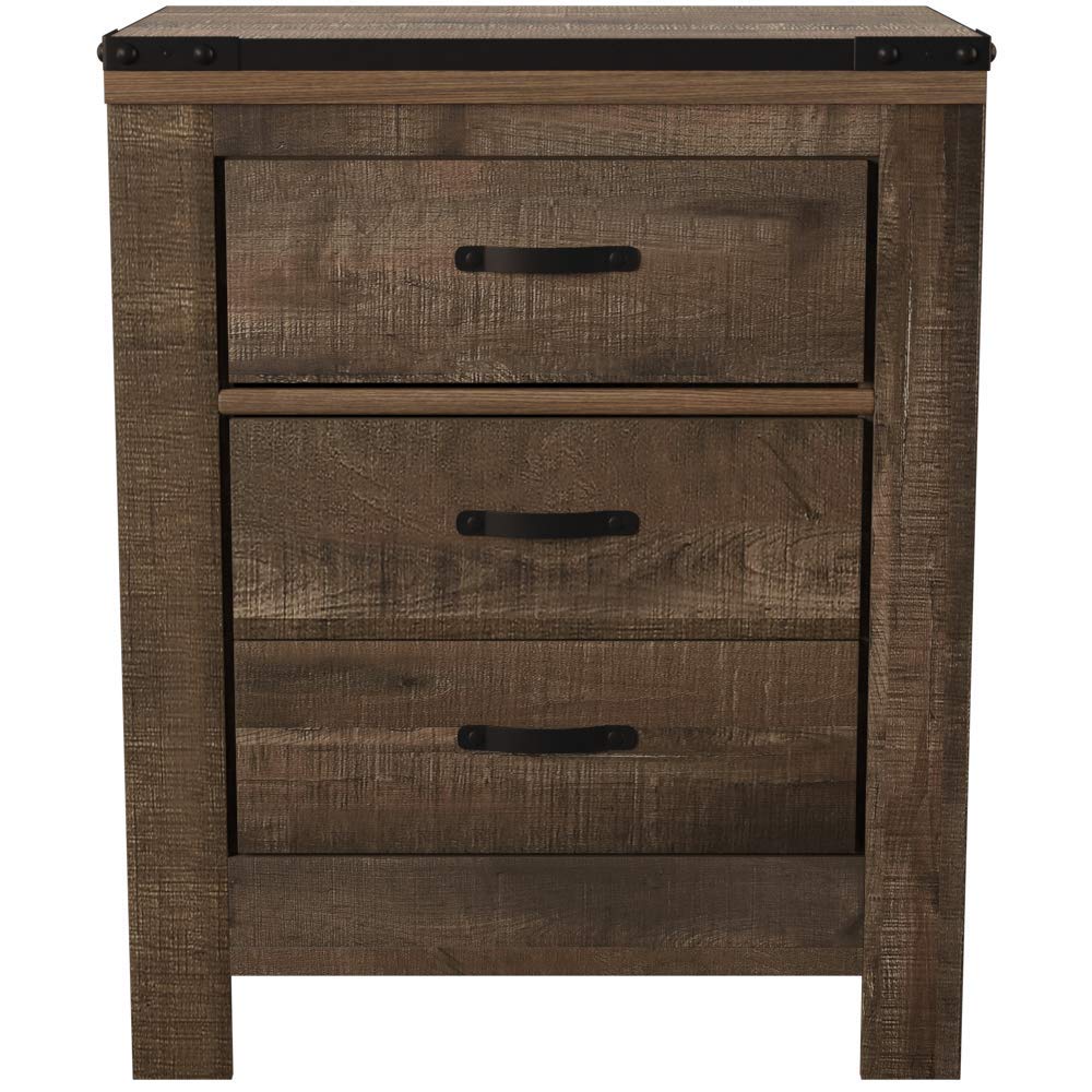 Signature Design by Ashley Trinell Rustic 2 Drawer Nightstand with USB ...