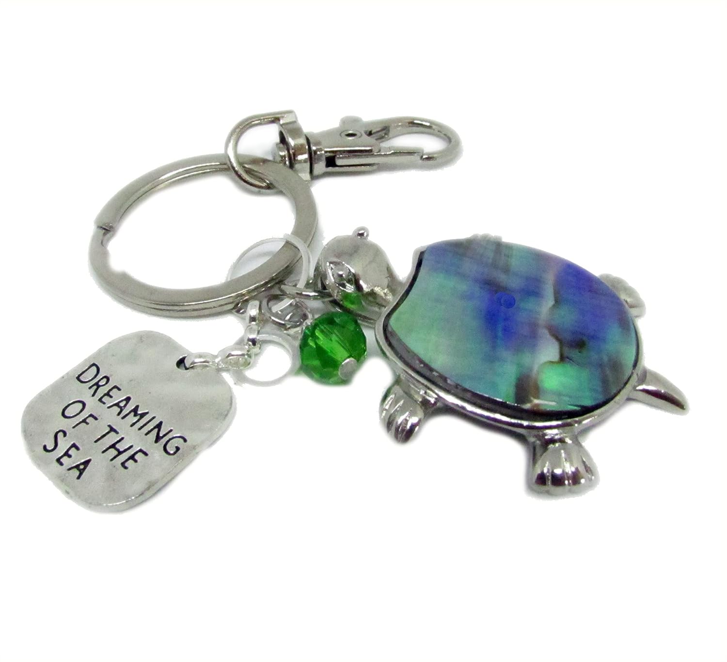 Amazon.com: Sea Turtle Keychain - Abalone Shell Car Accessories ...