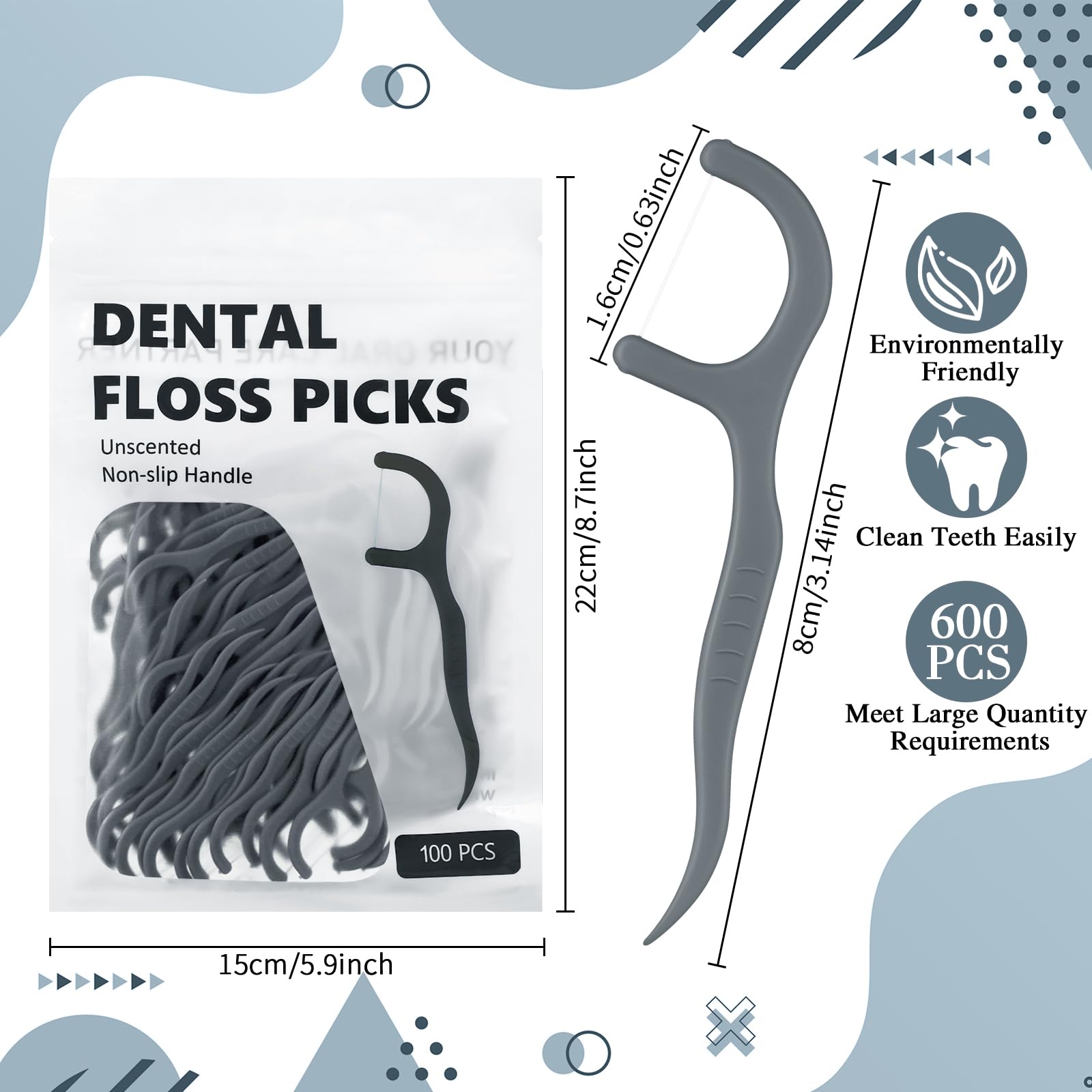 Snapklik.com : Baderke 200 Count Floss Picks Bulk Non Breakable Tooth ...
