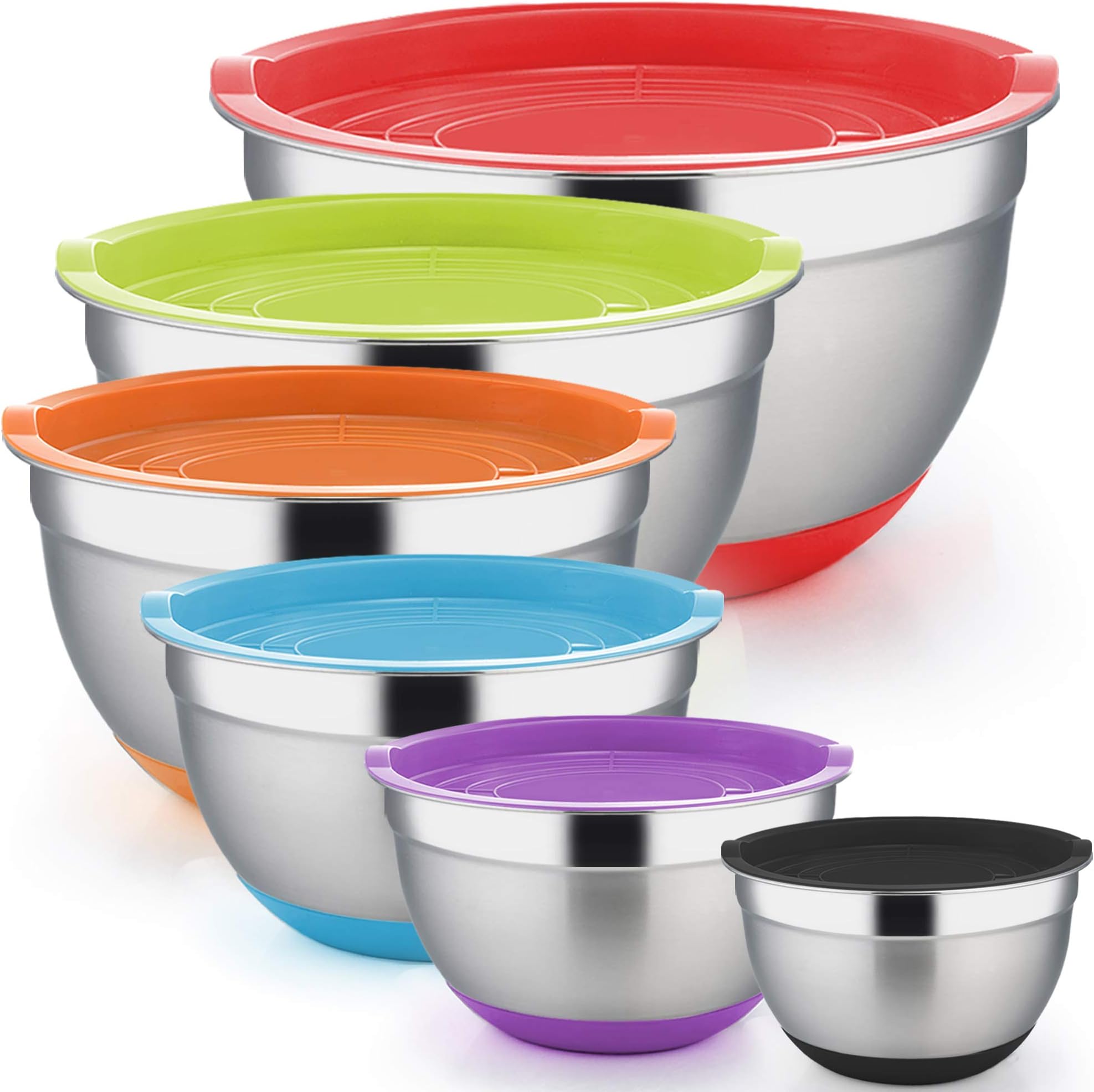 Amazon.com: TeamFar Mixing Bowls Set of 5, 5/4/3/2.5/1.5qt, Stainless ...