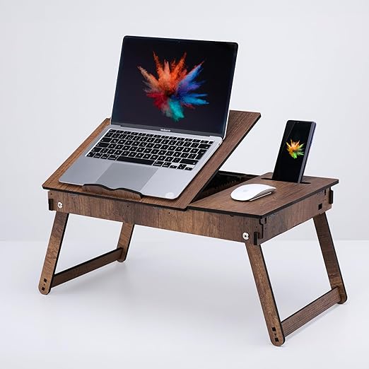 Amazon.com: Vigo Wood Laptop Stand for Bed, Adjustable Laptop Lap Desk ...