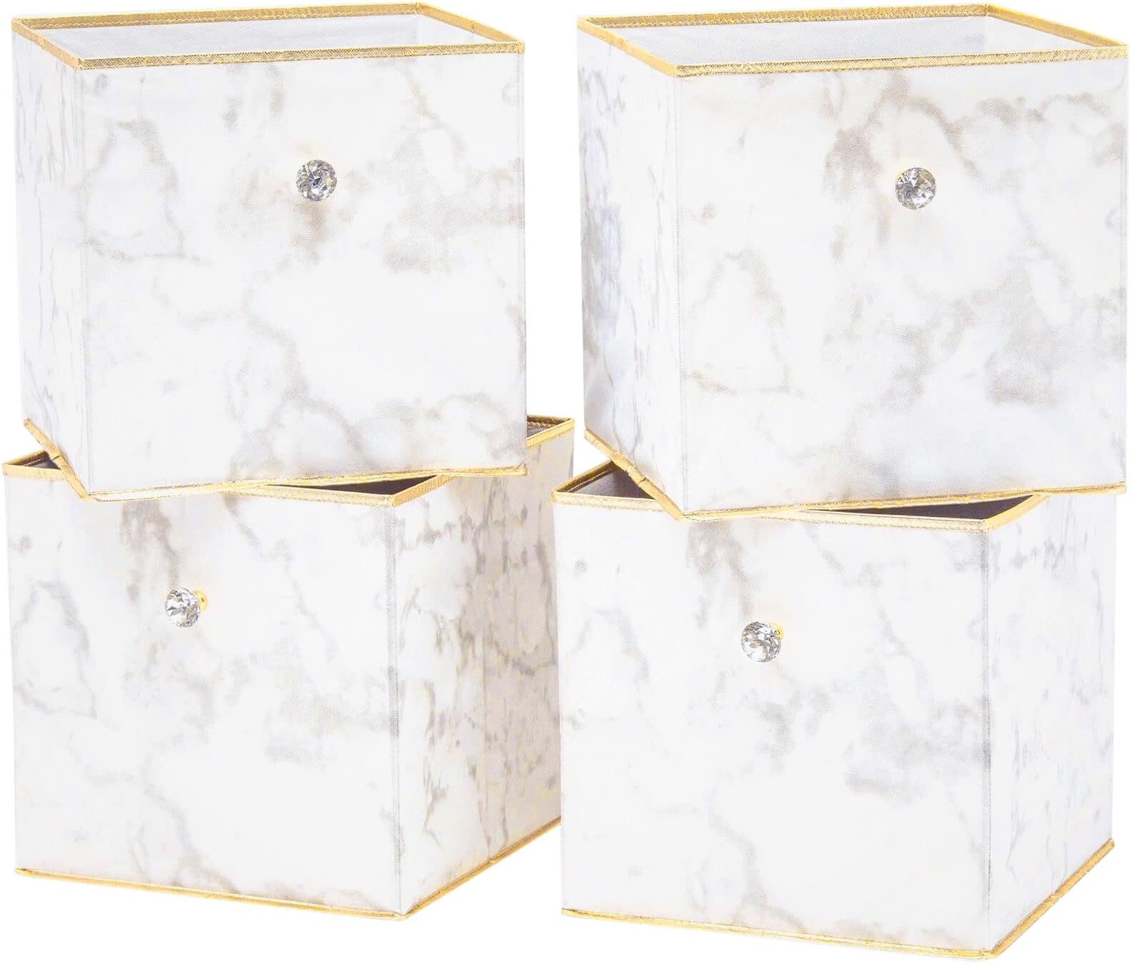 Amazon.com: Urban Shop Marble Storage Cubes, Set of 4, Grey/White ...