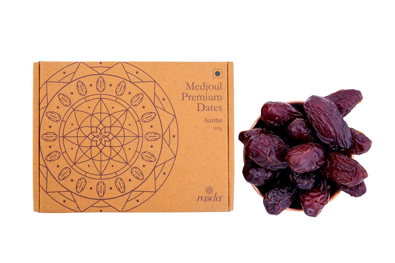 Rasda Medjoul Premium Jumbo Dates 500g, 1 Box, Khajur, Khajoor, Natural ...