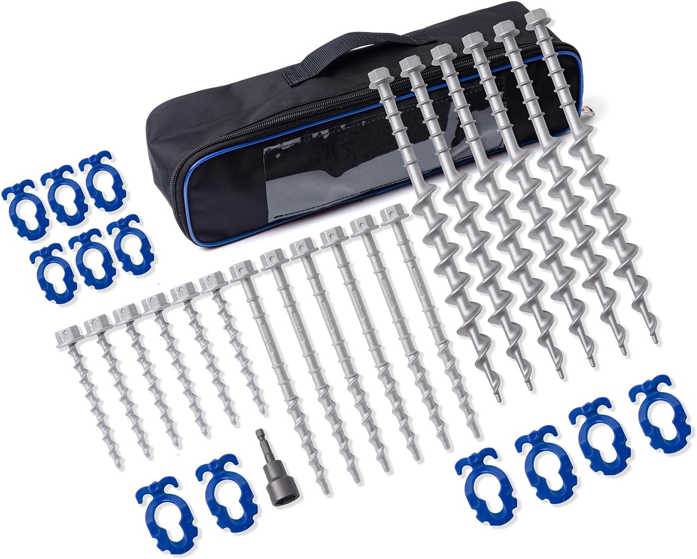 Homeon Wheels Ground Anchors Aluminum Non-Rust Screw Cast Tent Stakes ...