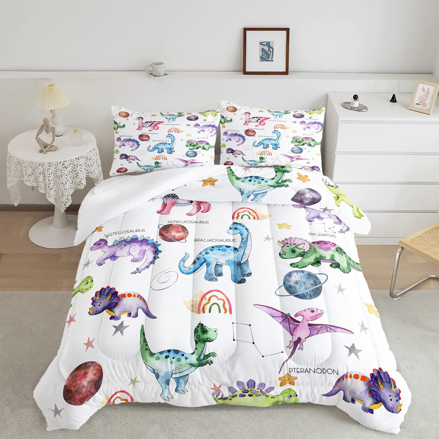 Amazon.com: CVHOUSE Dinosaur Bedding Set,Dinosaur Comforter,Dinosaur ...