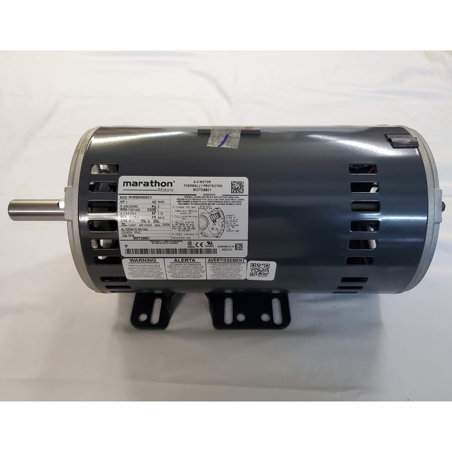 Trane MOT09801 / MOT-9801 - OEM Motor Motor; 3.0/2.0 HP, 208-230/460/60 ...