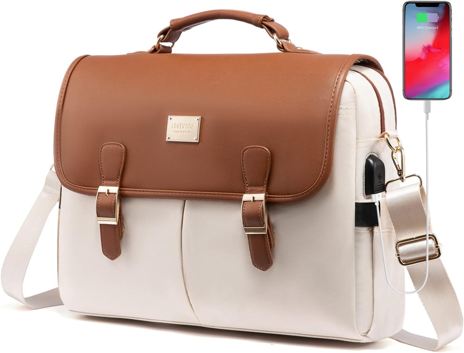 Amazon.com: LOVEVOOK Laptop Bag for Women, 15.6 inch Large Capacity ...