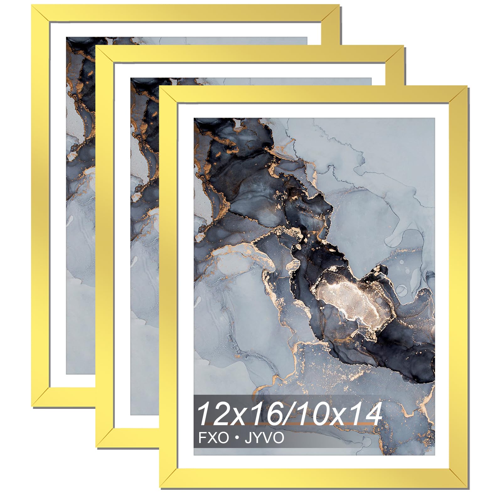 Amazon.com - Fxojyvo Gold 12x16 Frame Set of 3, Display Picture 10 x 14 ...