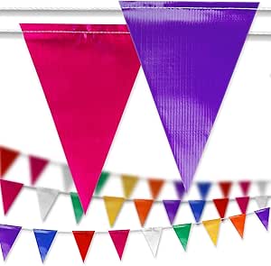 Amazon.com: NACARUM 102ft Party/Celebration Multicolor Pennant Banner ...