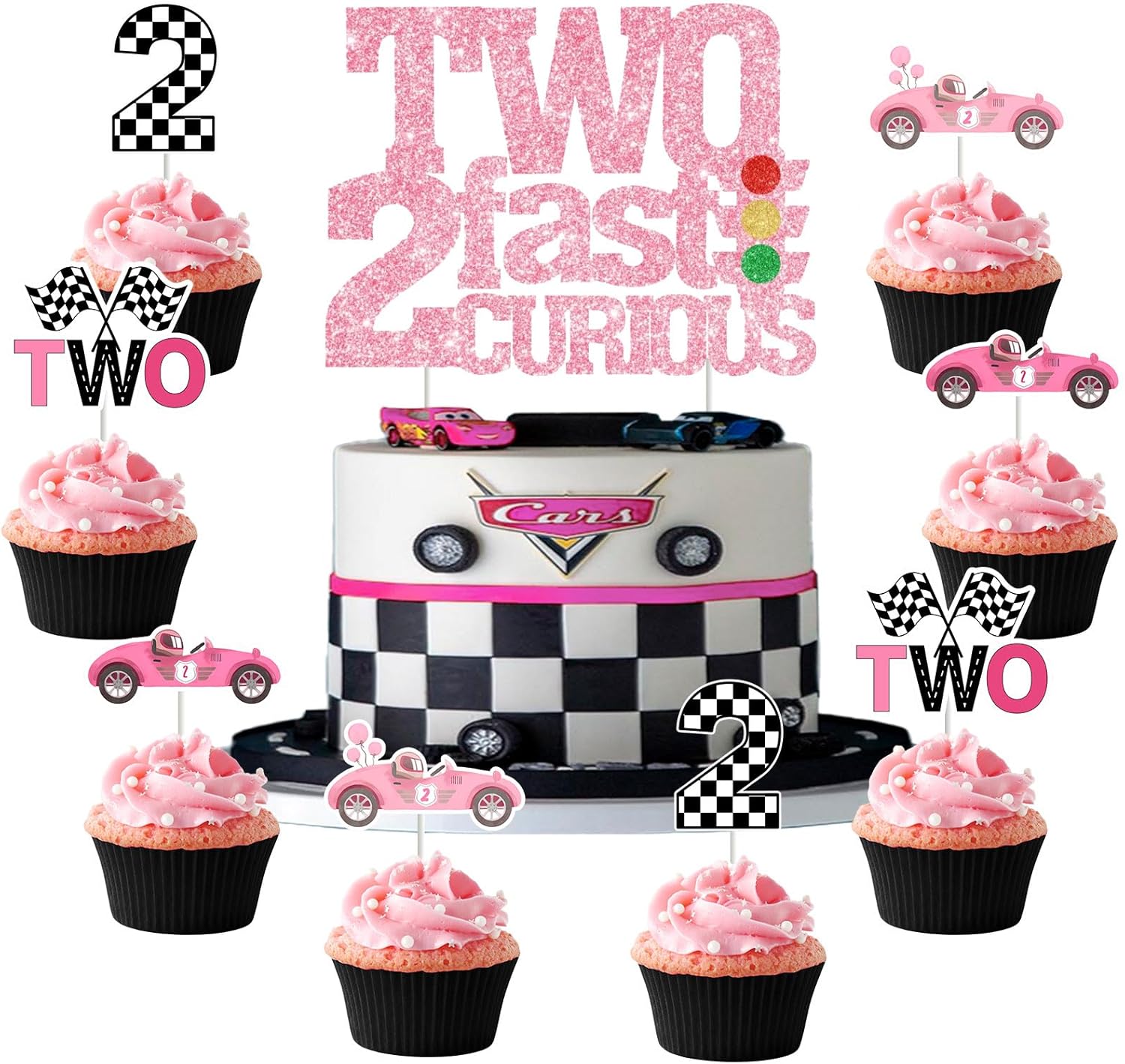 Amazon.com: Two Fast Two Curious Birthday Decorations, 25Pcs Two Fast ...