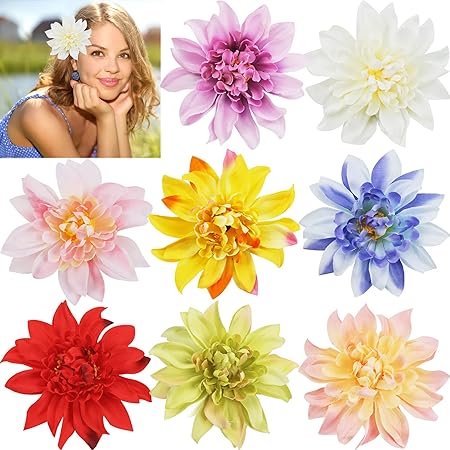 Amazon.com : 10 Pieces Women Chiffon Flowers Hair Clips Butterfly ...