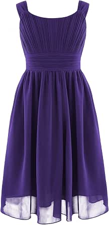Amazon.com: iEFiEL Kids Girls Pleats Chiffon Pageant Wedding Bridesmaid ...