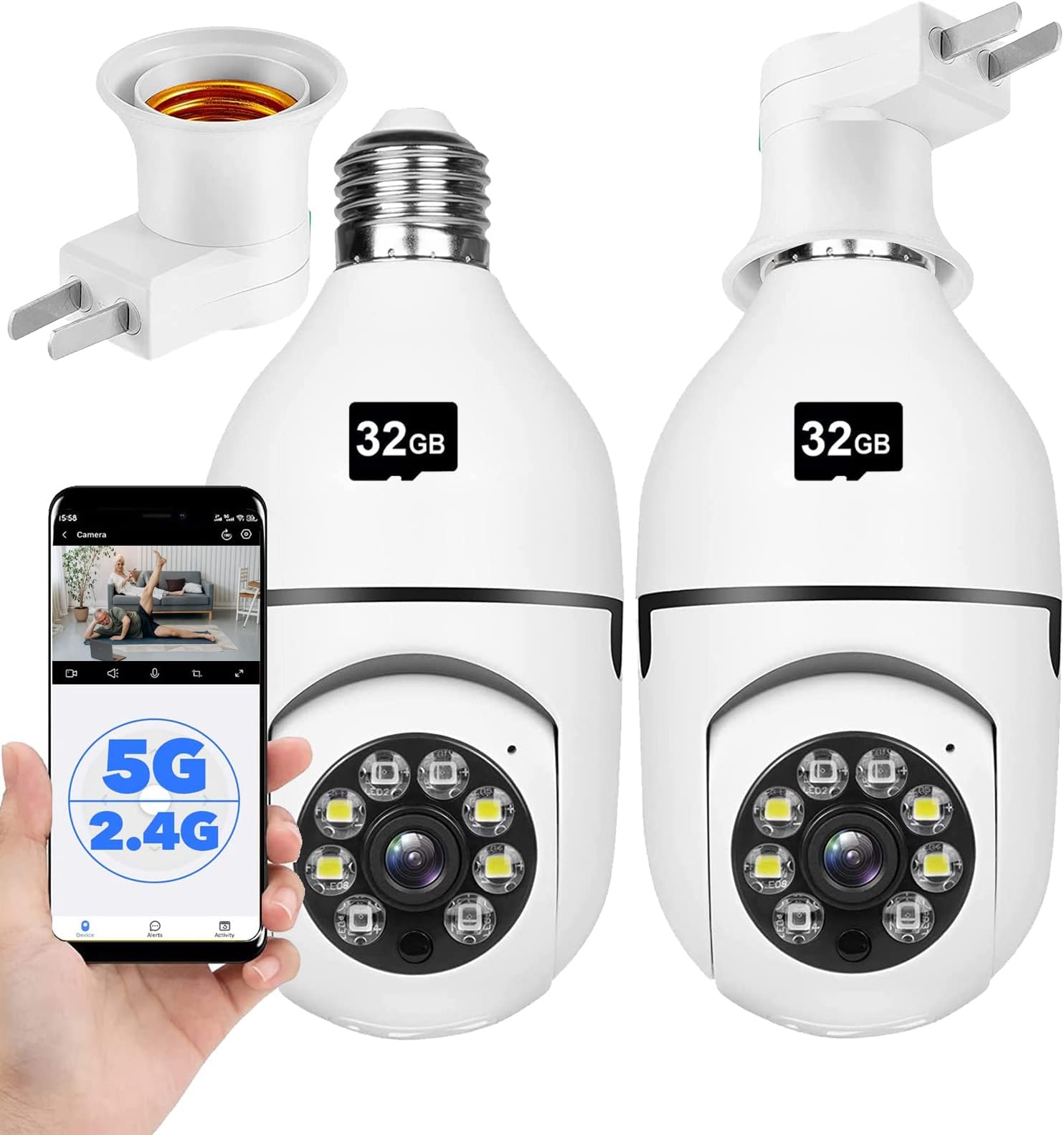 Amazon.com : Light Bulb Camera,360 Light Bulb Security Camera,Light ...