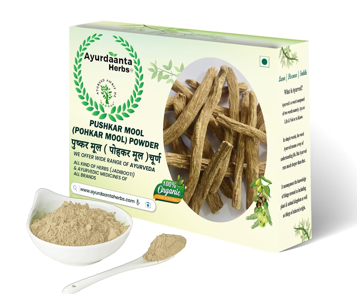 Ayurdaanta Herbs - Pushkar Mool Powder for Respiratory Support and ...