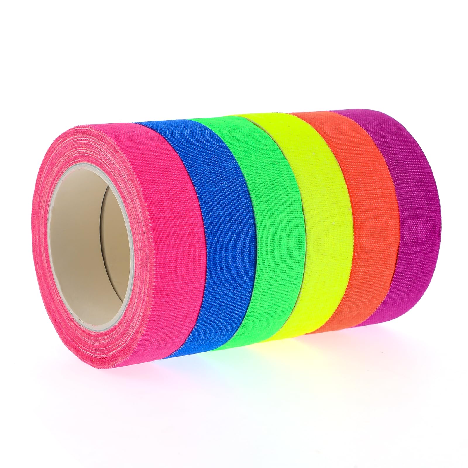 Hariendny 6 Pcs Neon Gaffer Cloth Tape Fluorescent Colors Cloth Tape ...